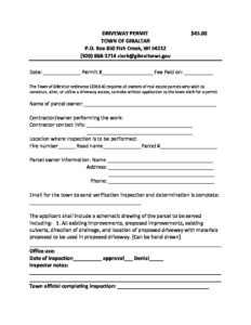 DRIVEWAY-PERMIT – Town of Gibraltar